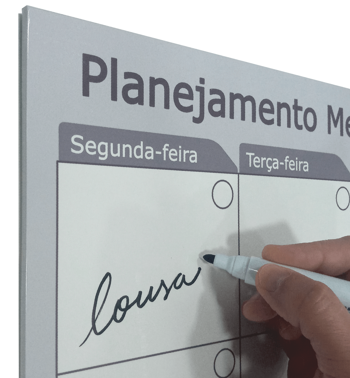 Quadro Planejamento Mensal - Lousa e Magnético + Kit Ímas - ADEQUADRO